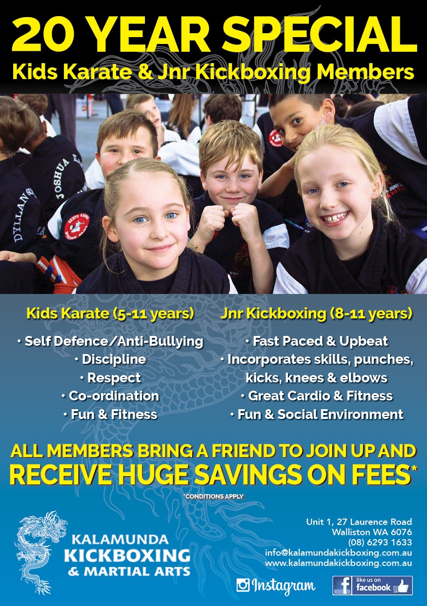 Kids 20 Year Promotion - Kalamunda Kickboxing & Martial Arts
